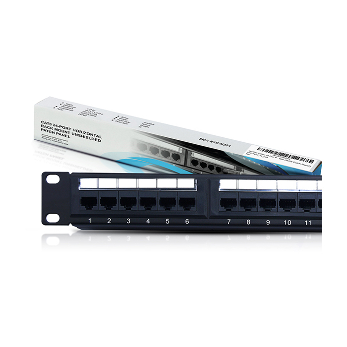Tecmojo 24 Port Patch Panel,1U Patch Panel,Cat6 Patch Panel,Network